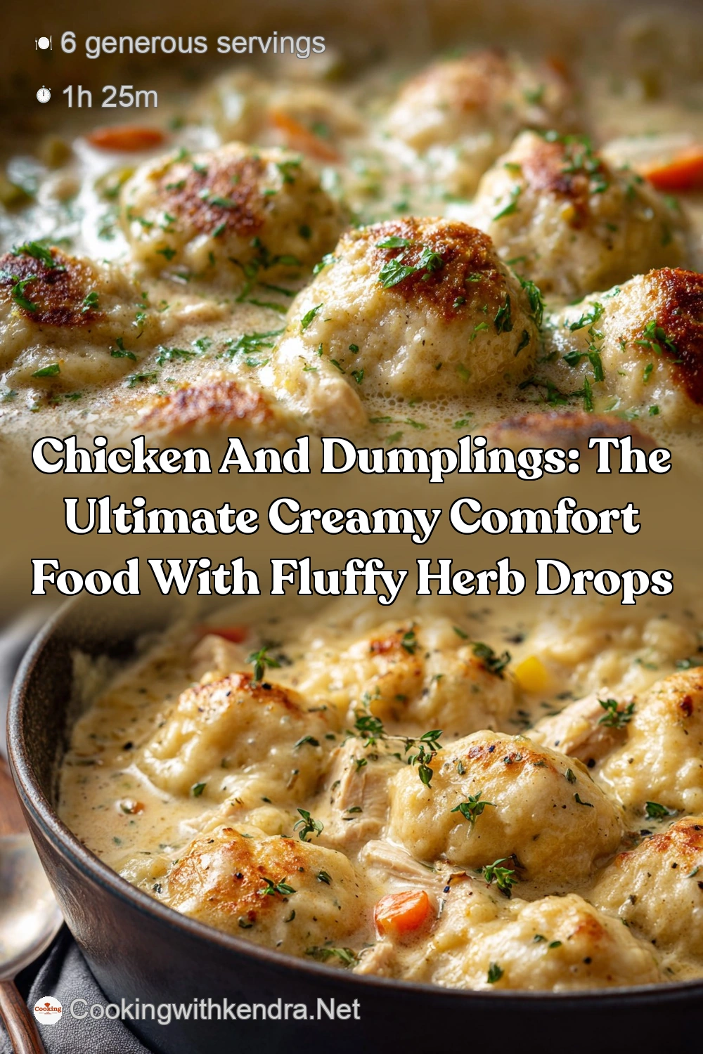 Chicken and Dumplings: Classic Creamy Stew with Fluffy Herb…