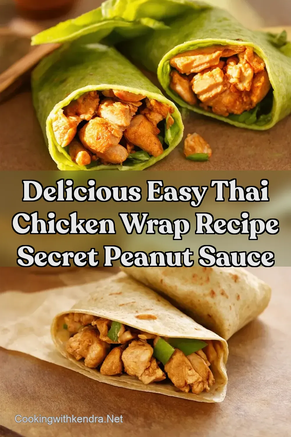 Thai Peanut Chicken Wraps with Dreamy Peanut Sauce