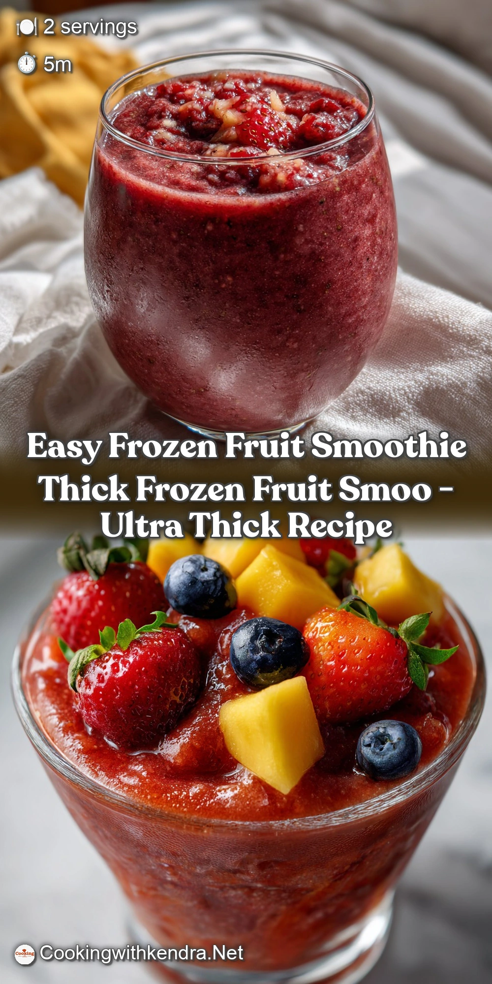 Easy Frozen Fruit Smoothie Thick Frozen Fruit Smoo: 5 Min…