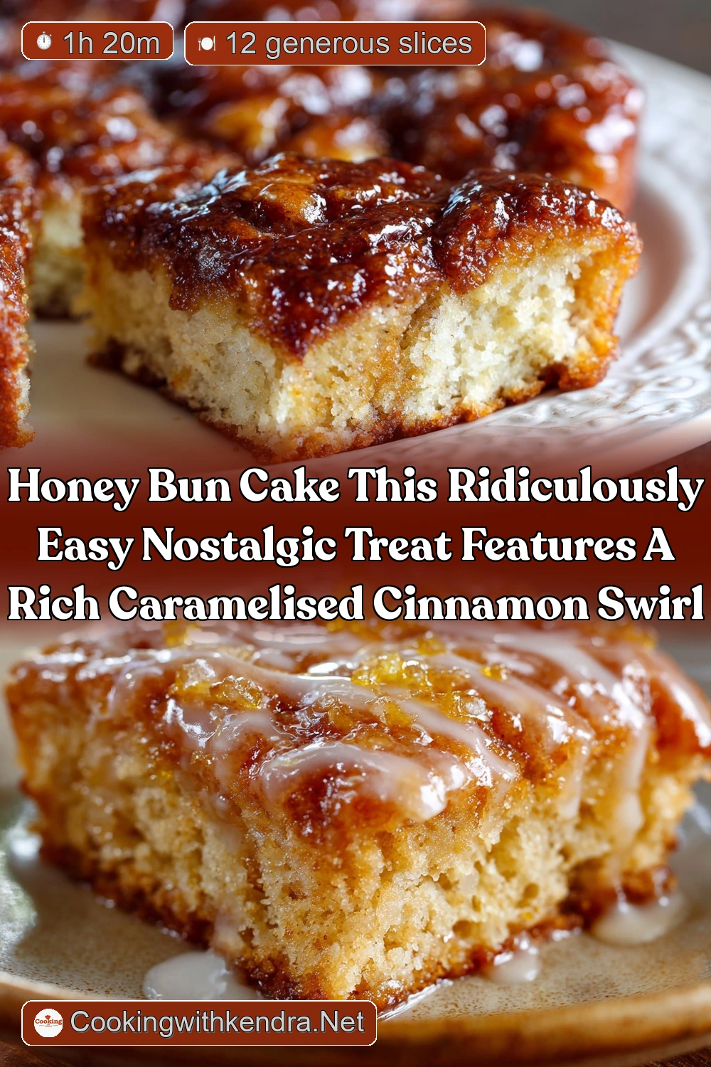 Honey Bun Cake Easy Recipe with Cake Mix for a Gooey Glazed…