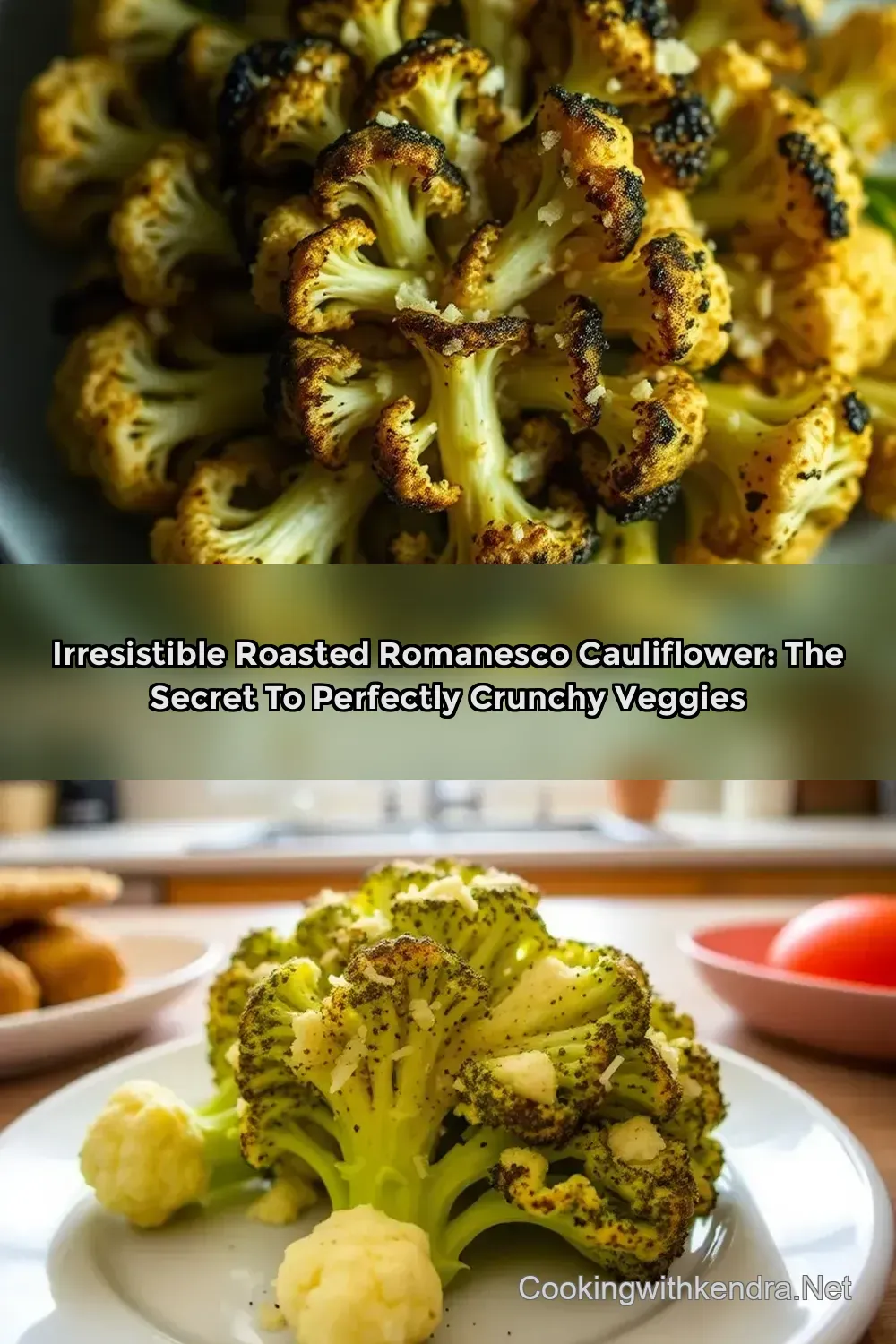 Easy Roasted Romanesco Cauliflower with Garlic and Parmesan