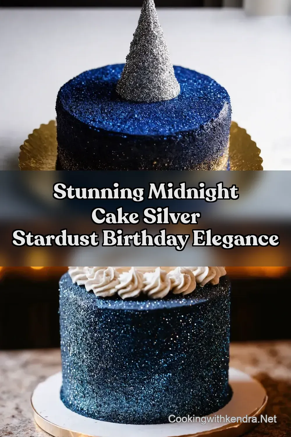 Silver Stardust Midnight Elegance Birthday Cake A Dazzling…