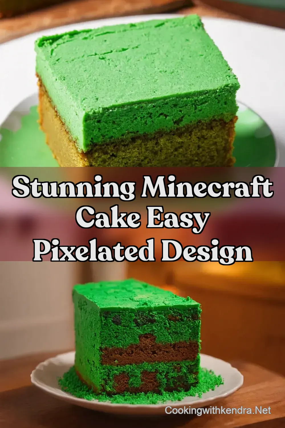 Level Up My Easy Minecraft Cake Recipe - Cooking with Kendra