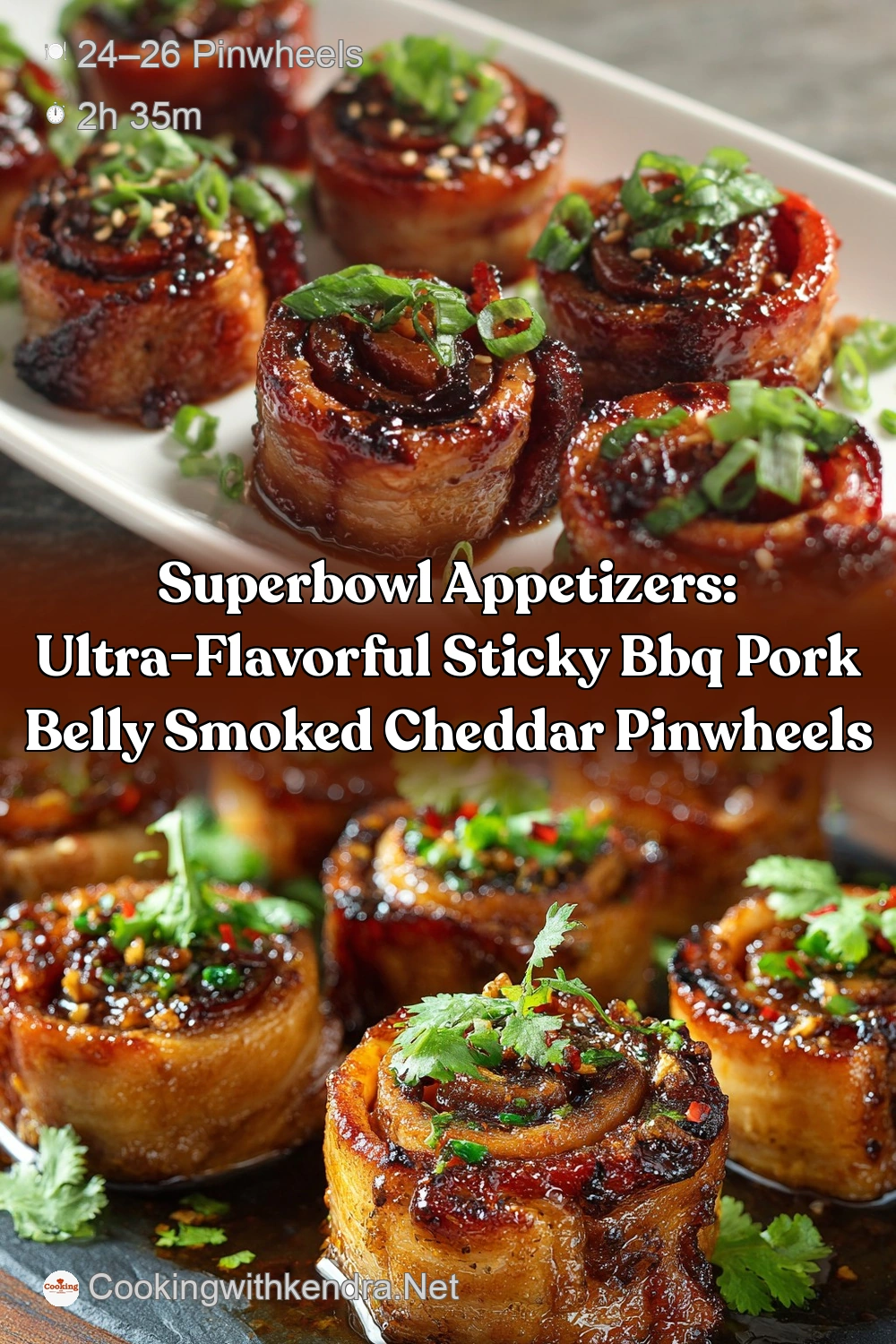 Superbowl Appetizers: Sticky BBQ Pork Belly Pinwheels (Game…