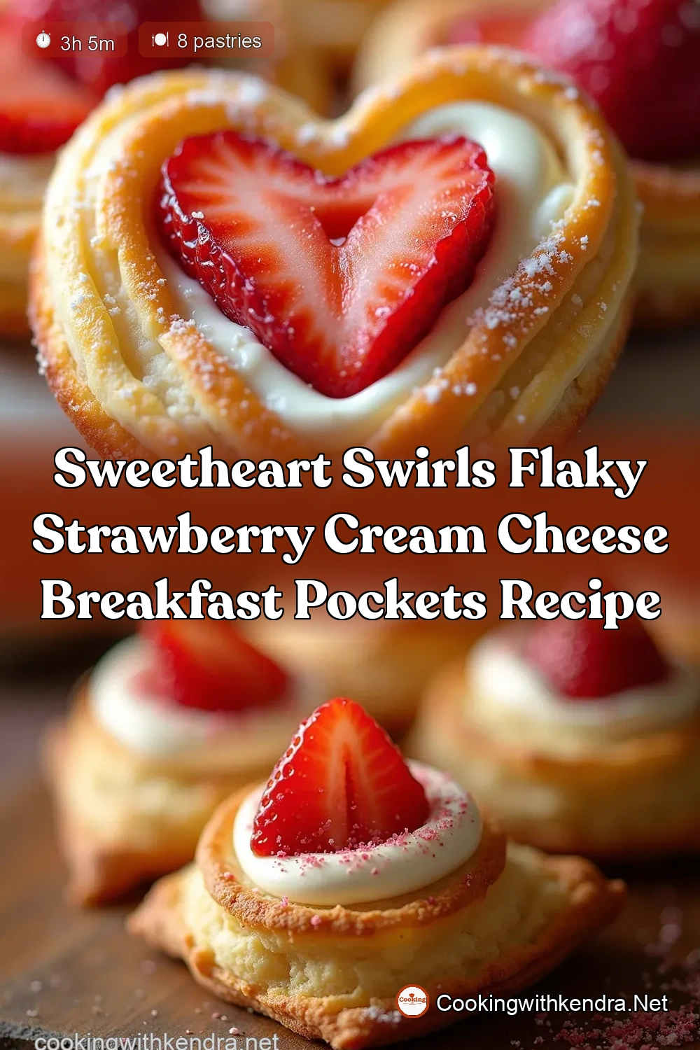 Flaky HeartShaped Strawberry Cream Cheese Breakfast Pastries