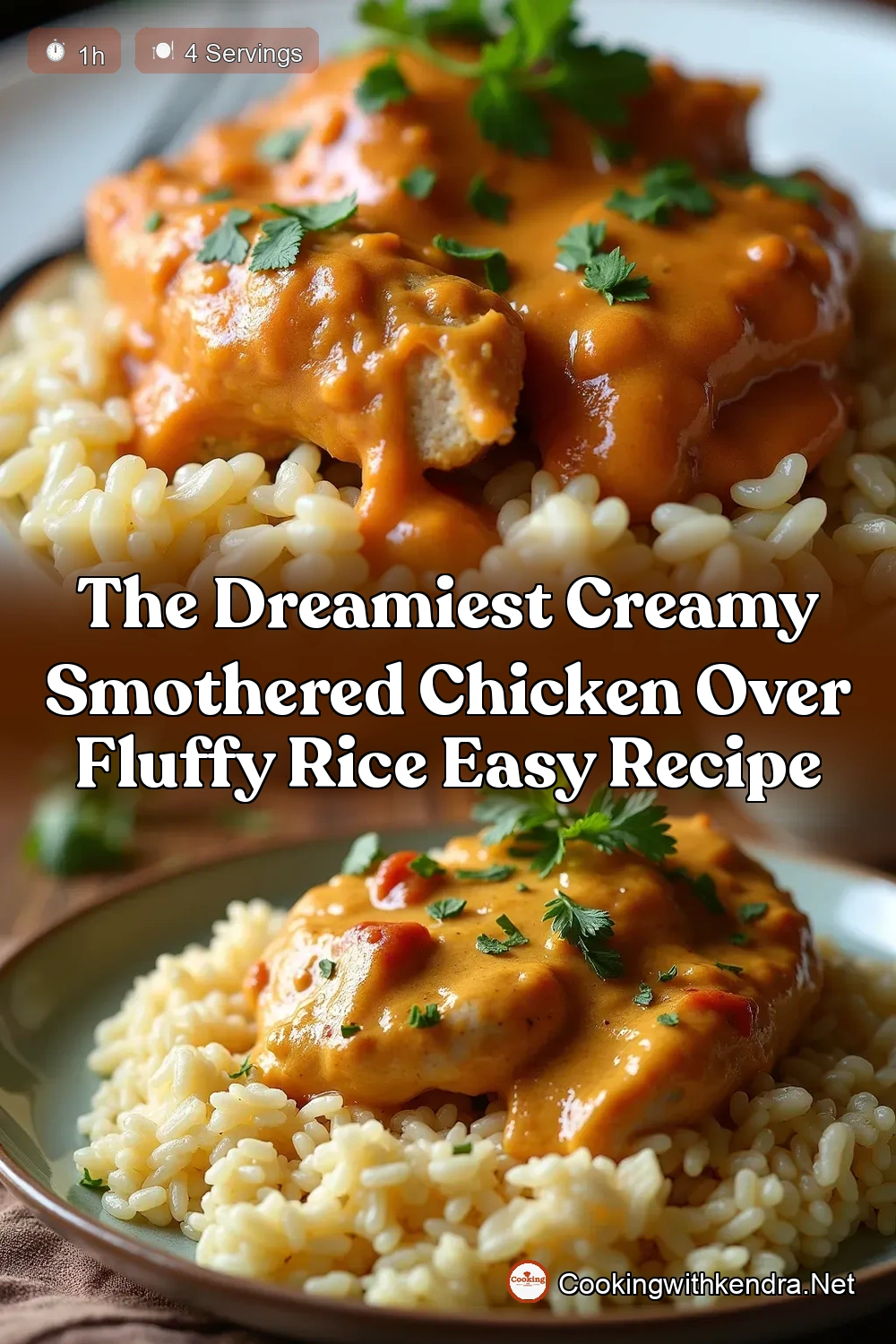Velvet Dream Classic Creamy Smothered Chicken with Rice…