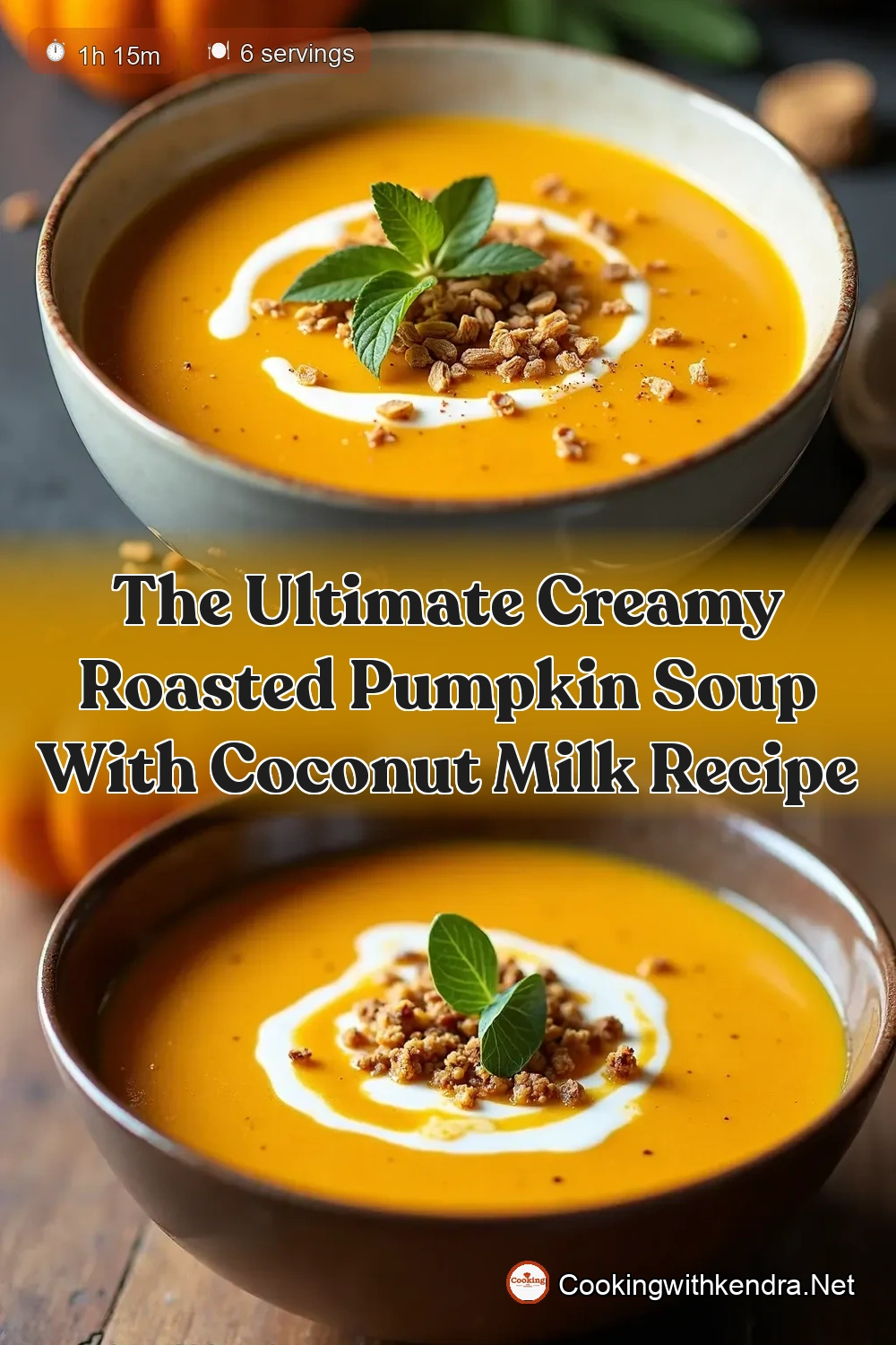 Autumn Gold Velvety Roasted Pumpkin Soup with Coconut Milk