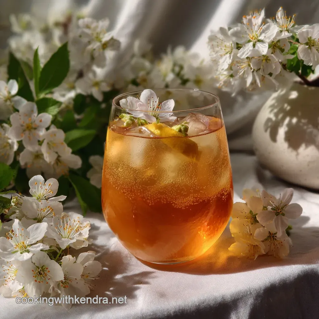 Spring Blossom Spritz: Honey-Peach Floral Cocktail