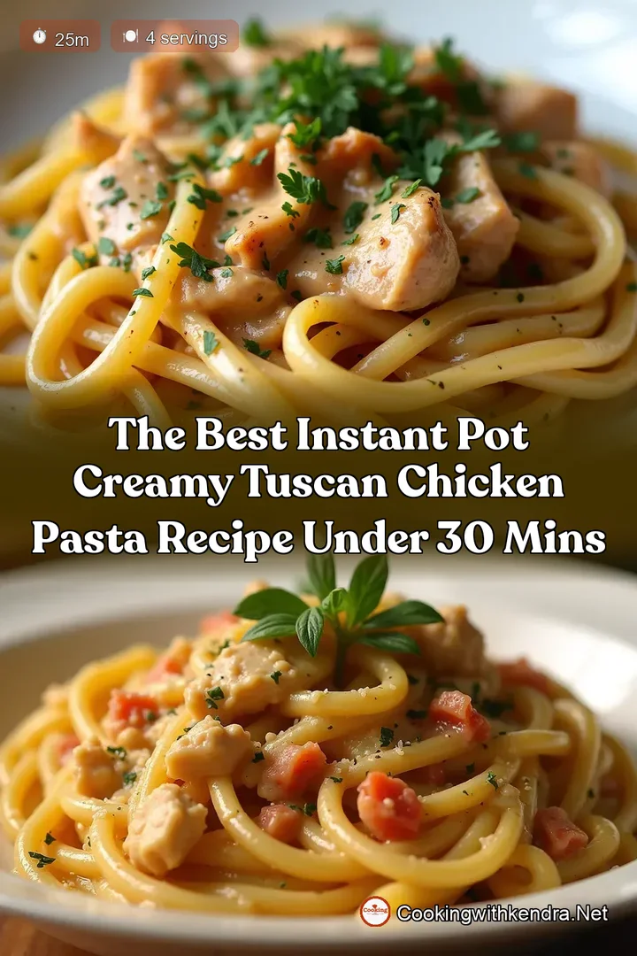 Instant Pot Creamy Tuscan Chicken Pasta Ready in 25 Mins